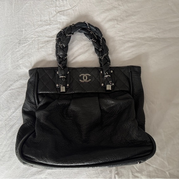 CHANEL | Bags | Vintage Chanel Black Shoulder Bag With Authentication ...